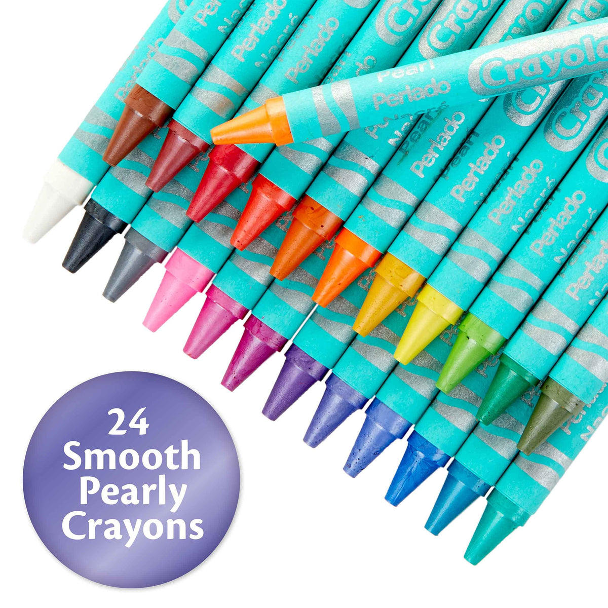 Crayola Pearl Crayons, Pearlescent Colors, 24Count Multi, 4.5" x 2.8 ...