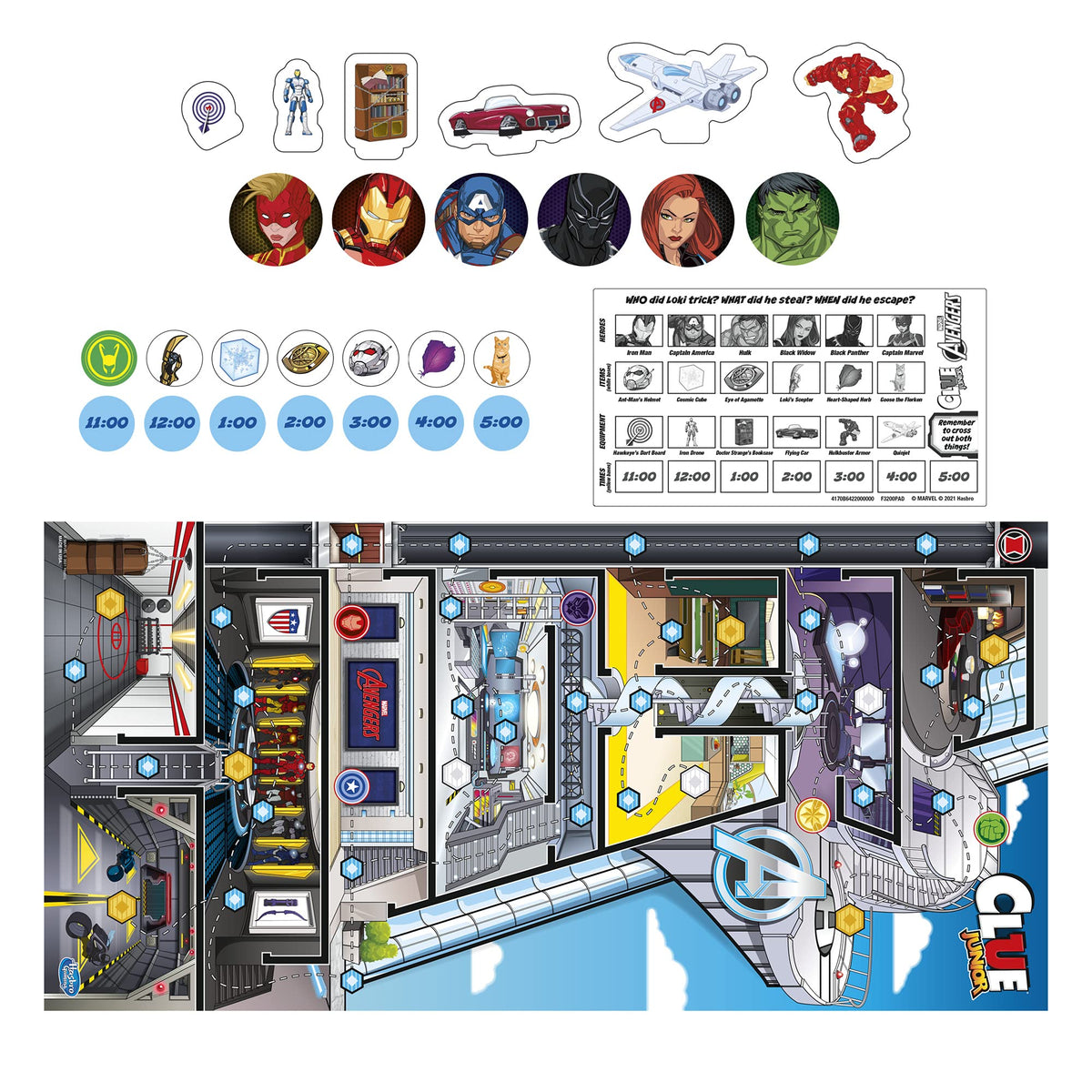 Clue Junior: Marvel Avengers Edition Board Game for Kids Ages 5+, Loki ...