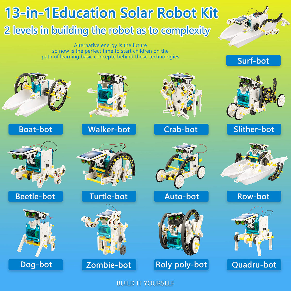 STEM 13-in-1 Solar Power Robots Creation Toy, Educational Experiment D ...